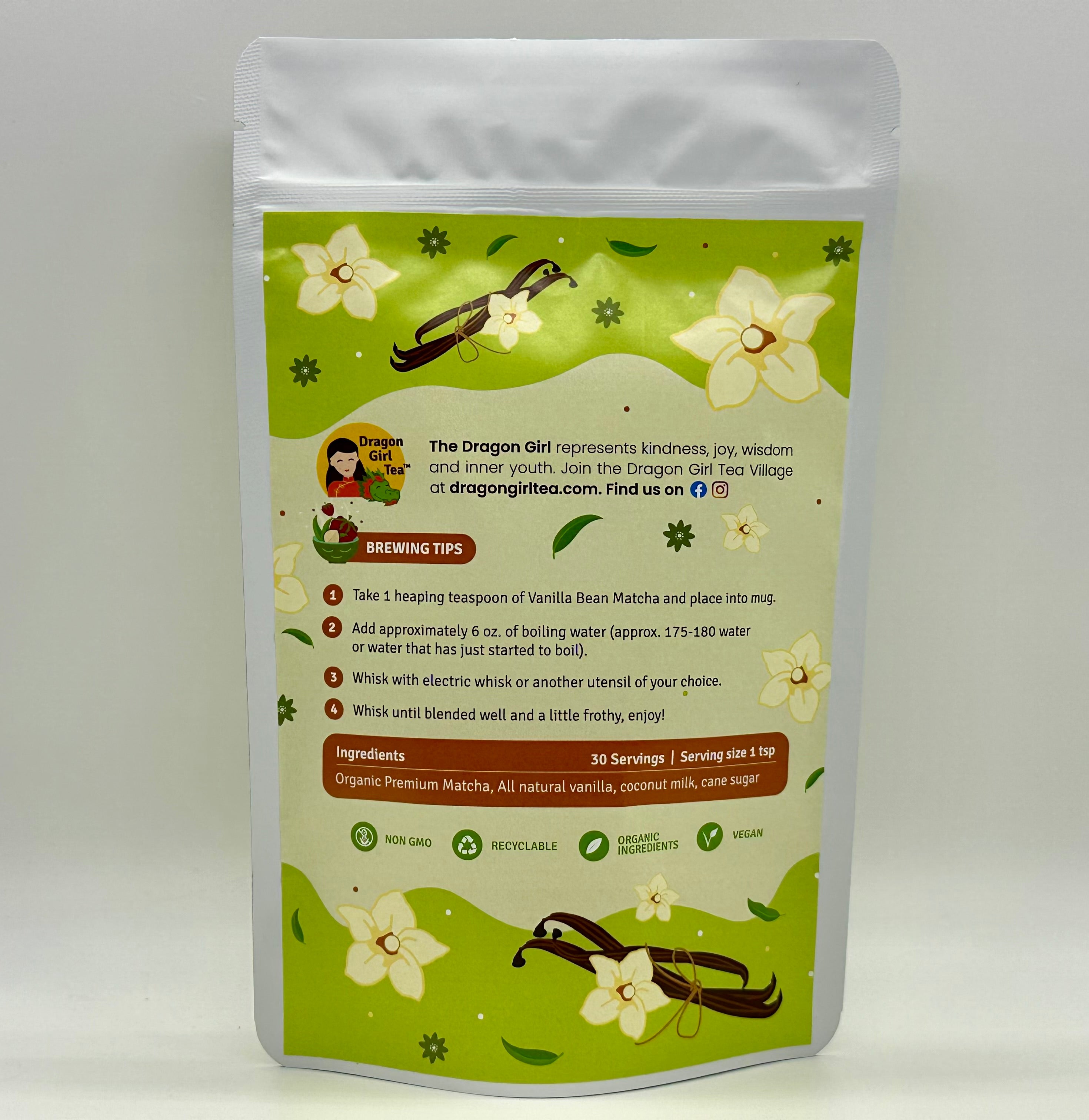 Vanilla Bean Matcha - Large Size | Dragon Girl Tea