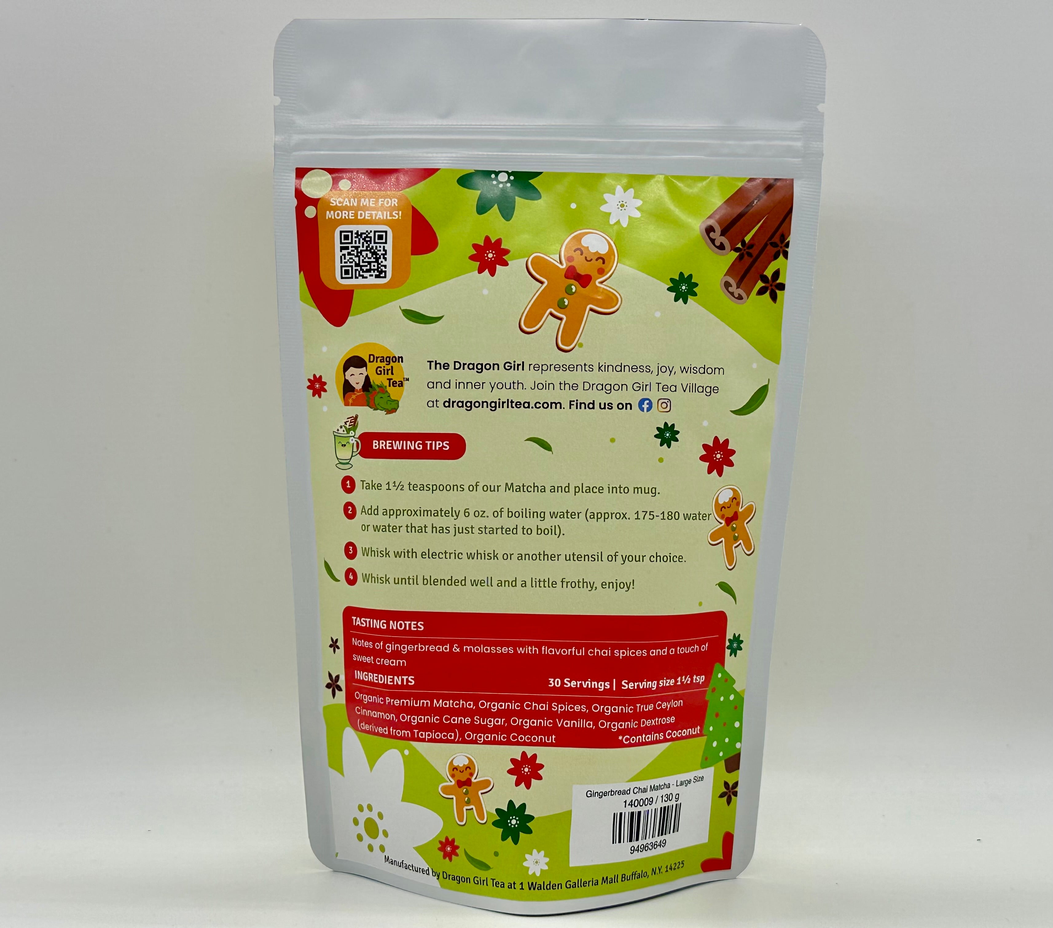 Gingerbread Chai Matcha (Organic) - Large Size | Dragon Girl Tea