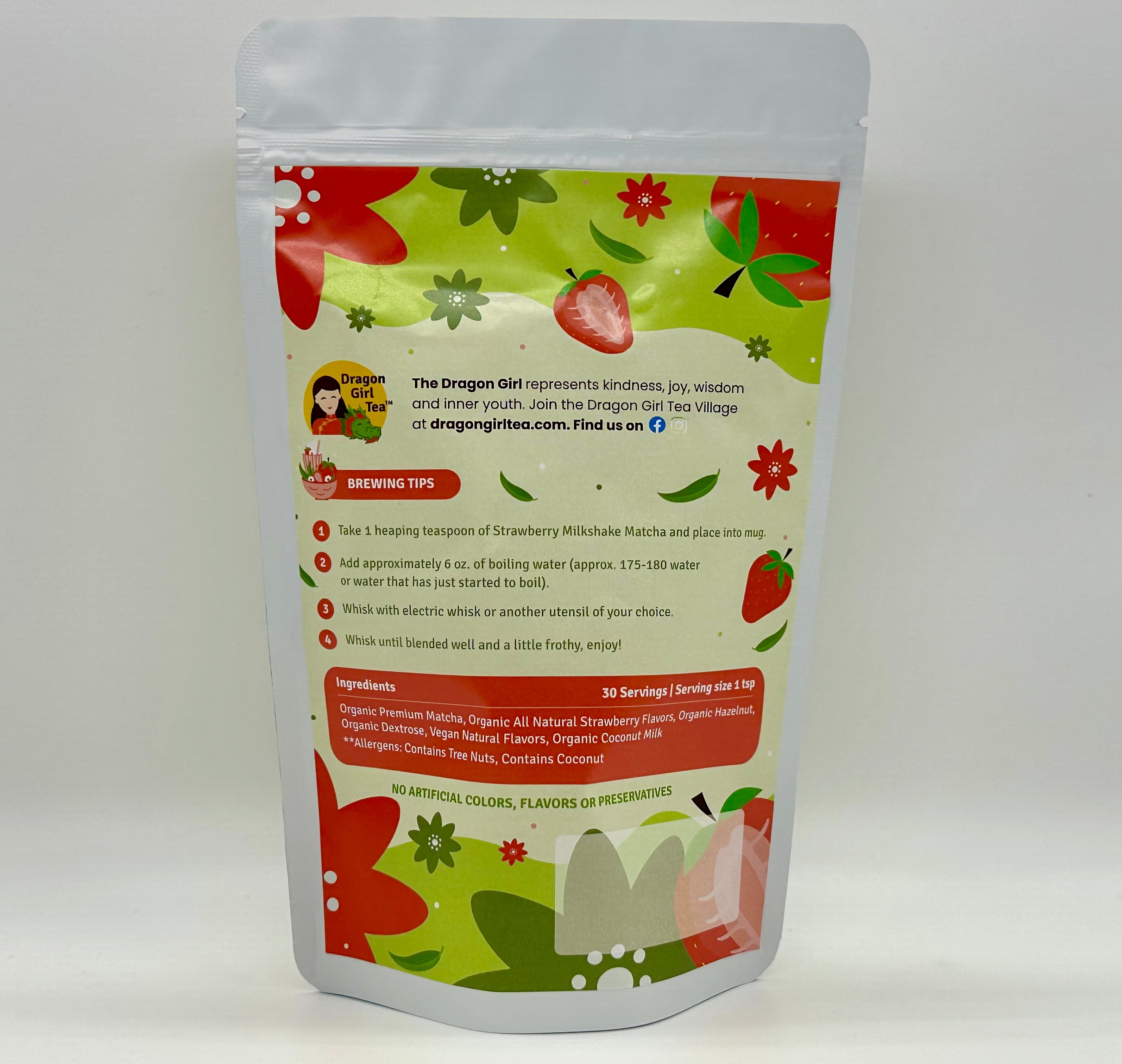 Strawberry Milkshake Matcha - Large Size | Dragon Girl Tea