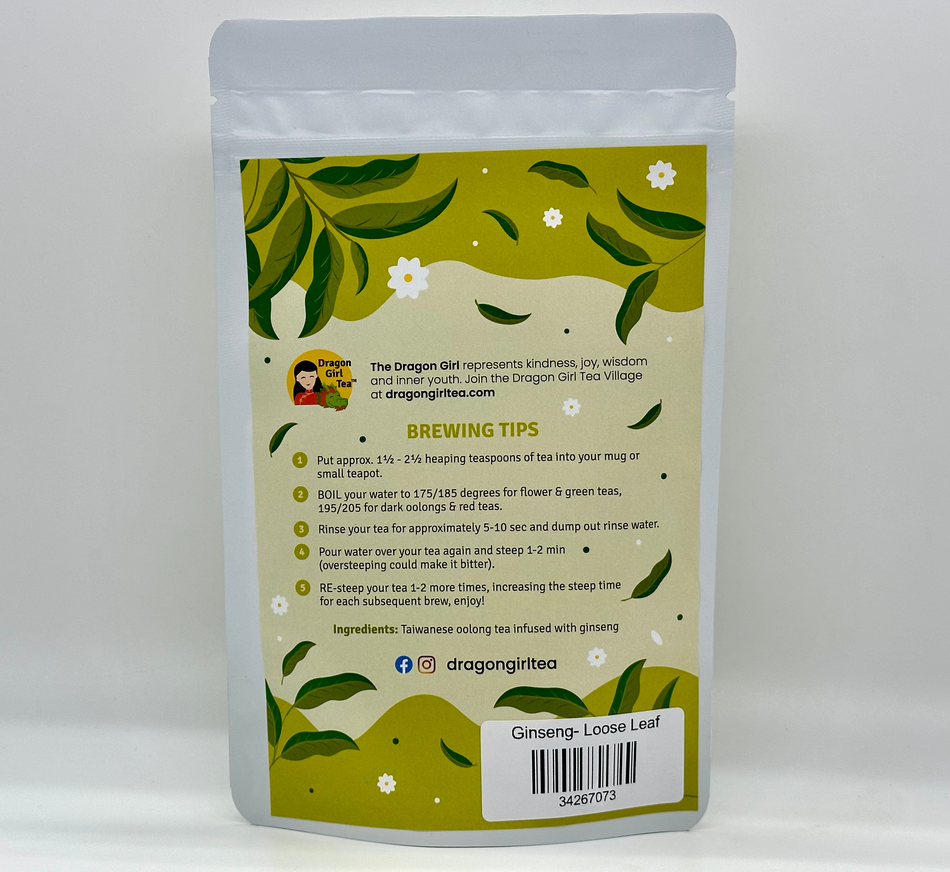 Ginseng Oolong - Loose Leaf | Dragon Girl Tea