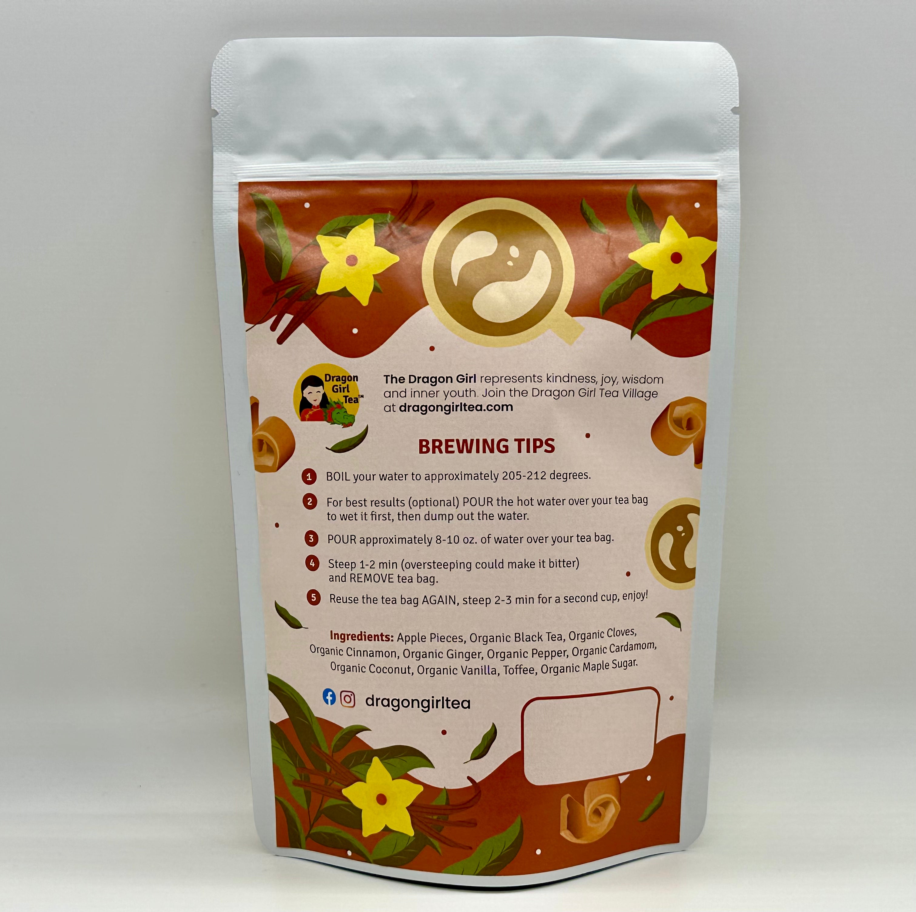 Spiced Apple Chai (Organic Ingredients) - Compostable Tea Bags – Dragon ...